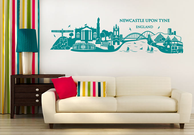 Newcastle upon Tyne Skyline Wall sticker - Wall Decoration Pictures ...